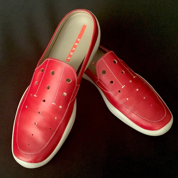 Prada | Shoes | Prada Mens Red Clogs | Poshmark